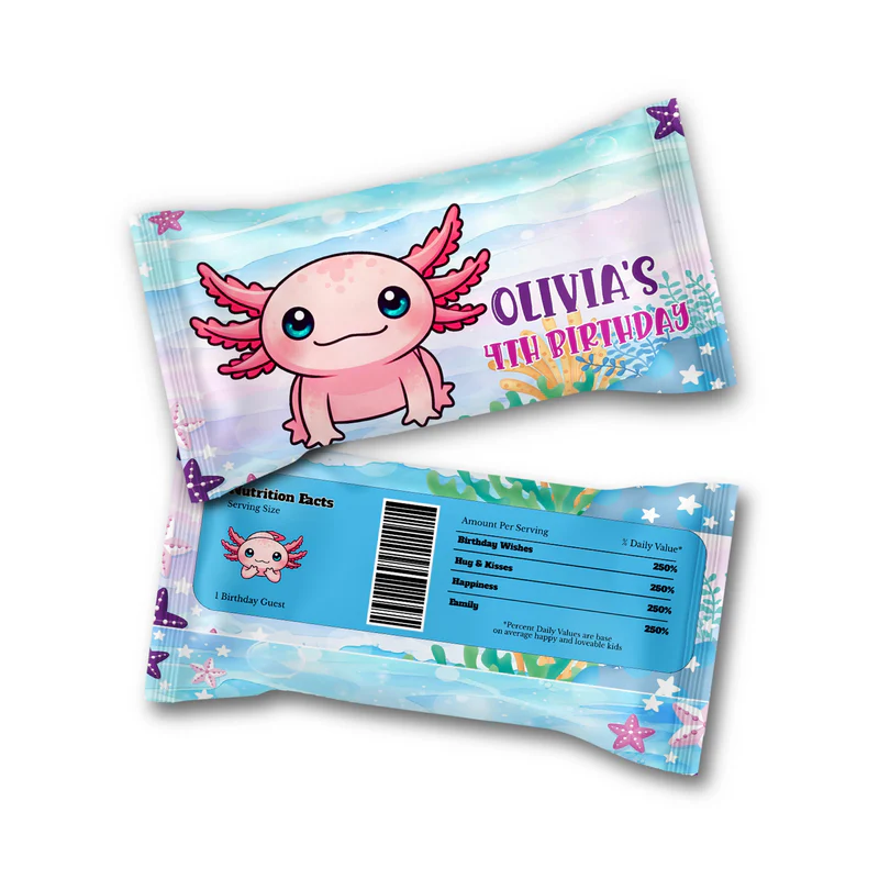 Axolotl Skittles Label Custom Party Candy Wrapper – PartyDaz