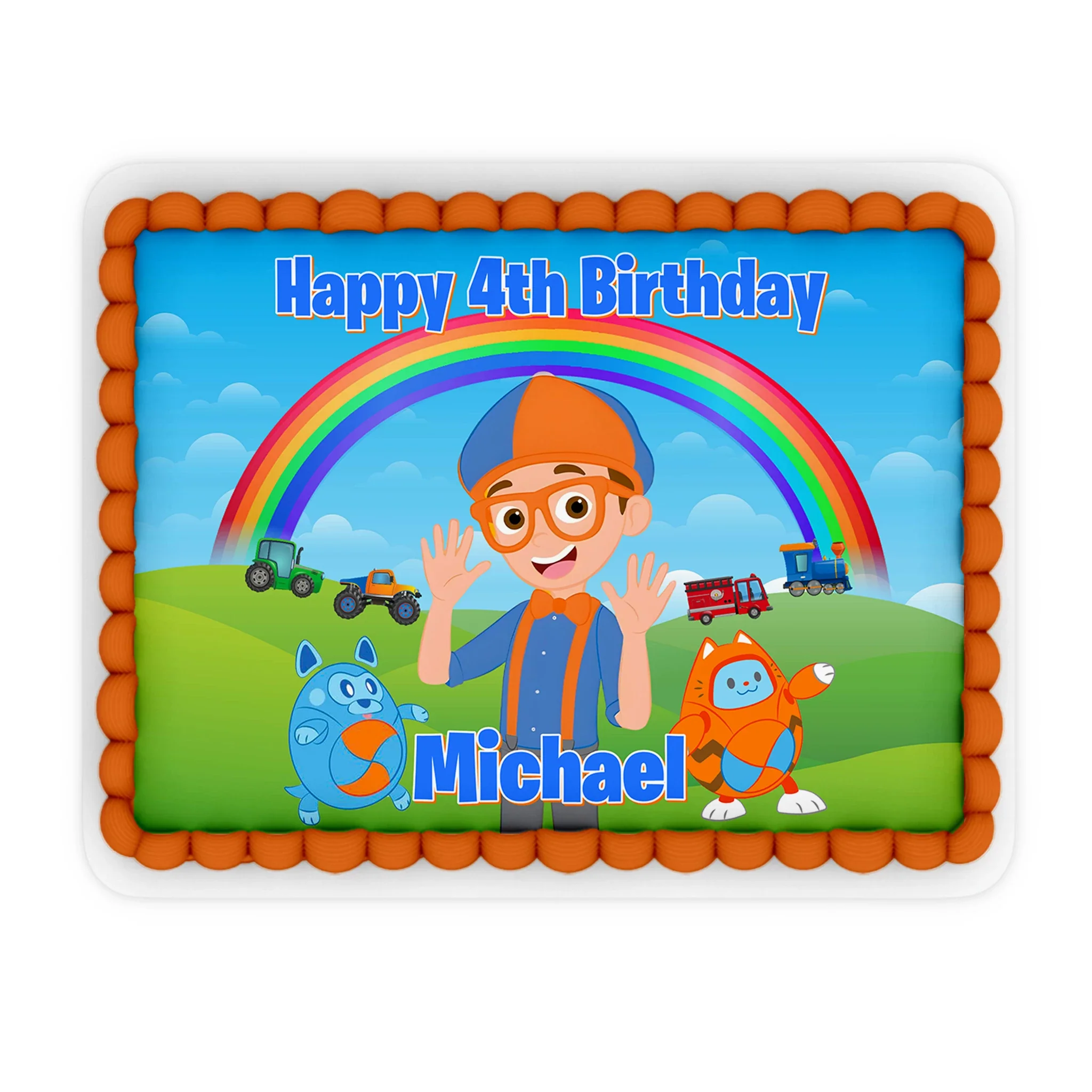 Blippi personalized icing sheet cake topper images for kids parties ...