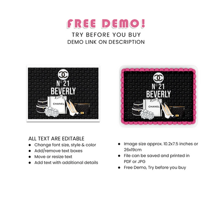 Best Chanel Inspired Personalized Icing Sheet Cake Topper Images – PartyDaz