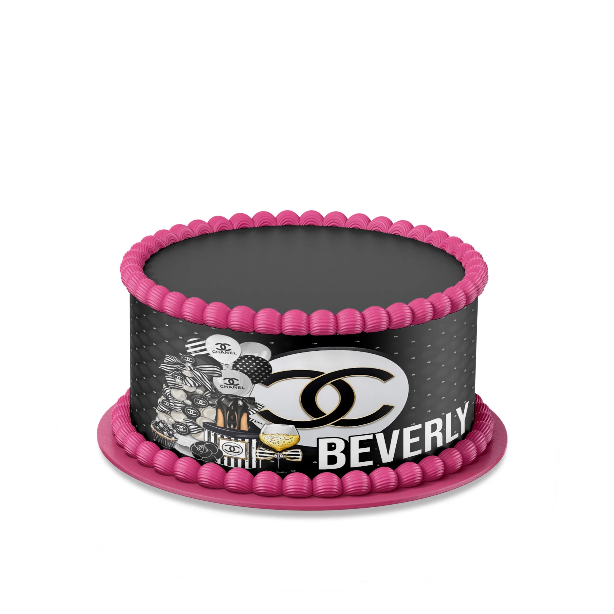 Best Chanel Inspired Personalized Cake Strips Image – PartyDaz