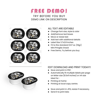 Chanel Inspired Mini Pringles Label Chic Party Style – PartyDaz