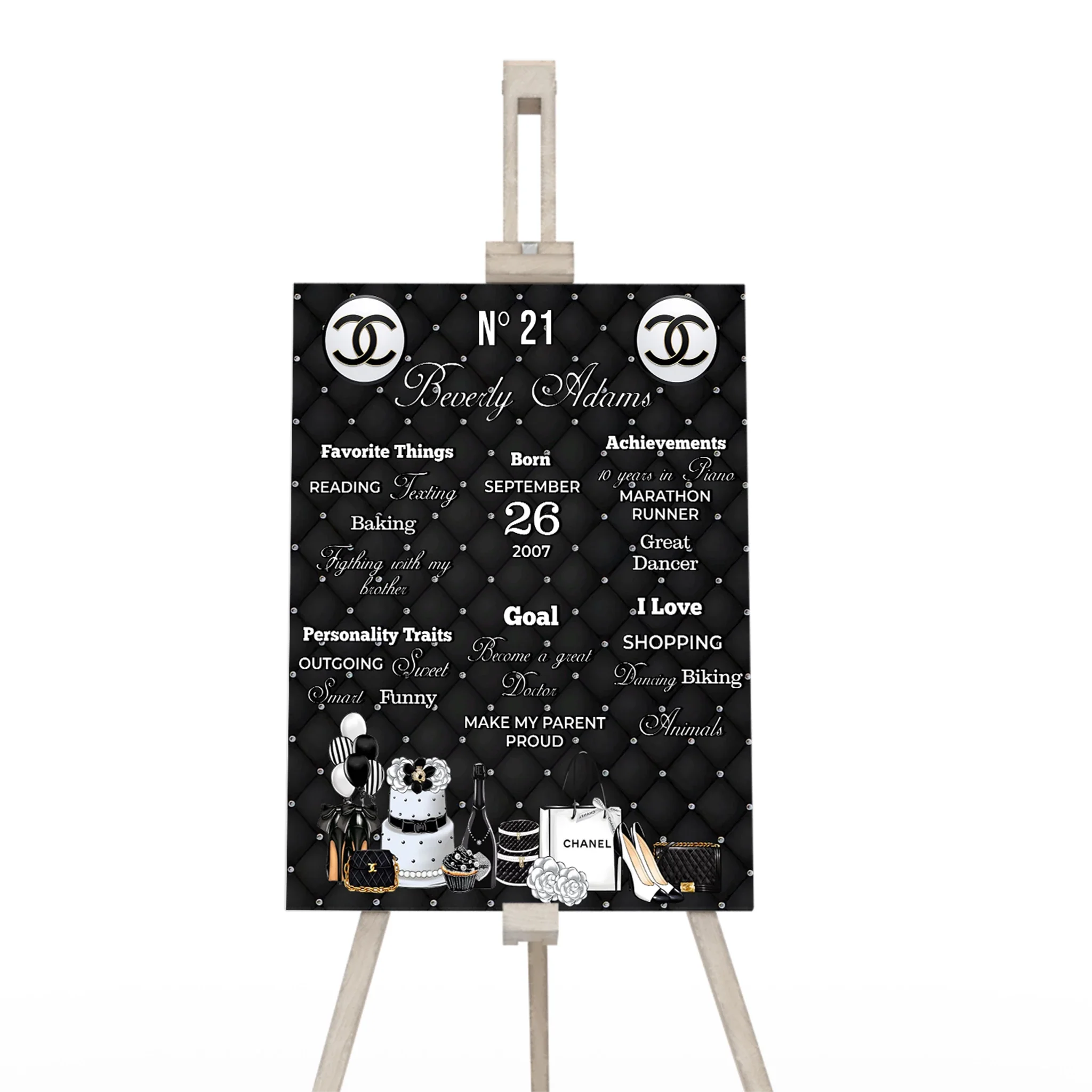 Chanel Inspired Milestone Poster Personalized – PartyDaz