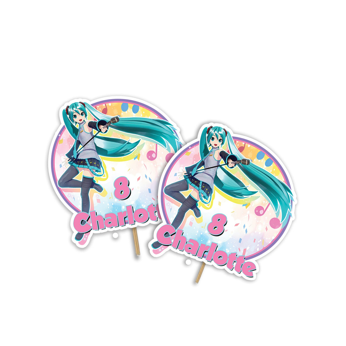 Hatsune Miku Personalized Cake Toppers - Custom Cake Decorations for B ...