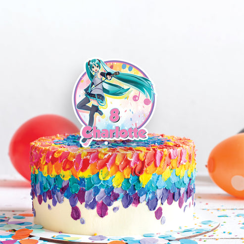 Hatsune Miku Personalized Cake Toppers - Custom Cake Decorations for B ...