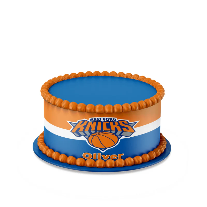 New York Knicks Edible Cake Strips Custom Basketball Party Decoration ...