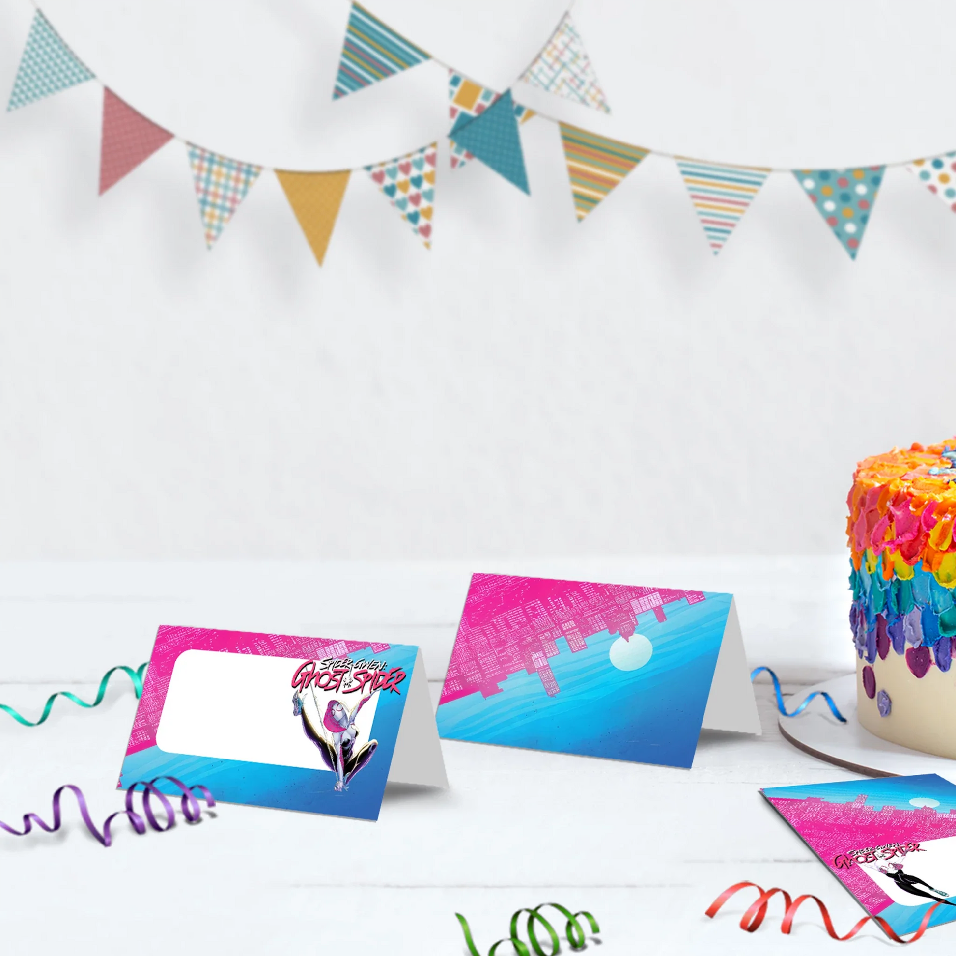 Spider-Woman Food Cards Party Labels – PartyDaz