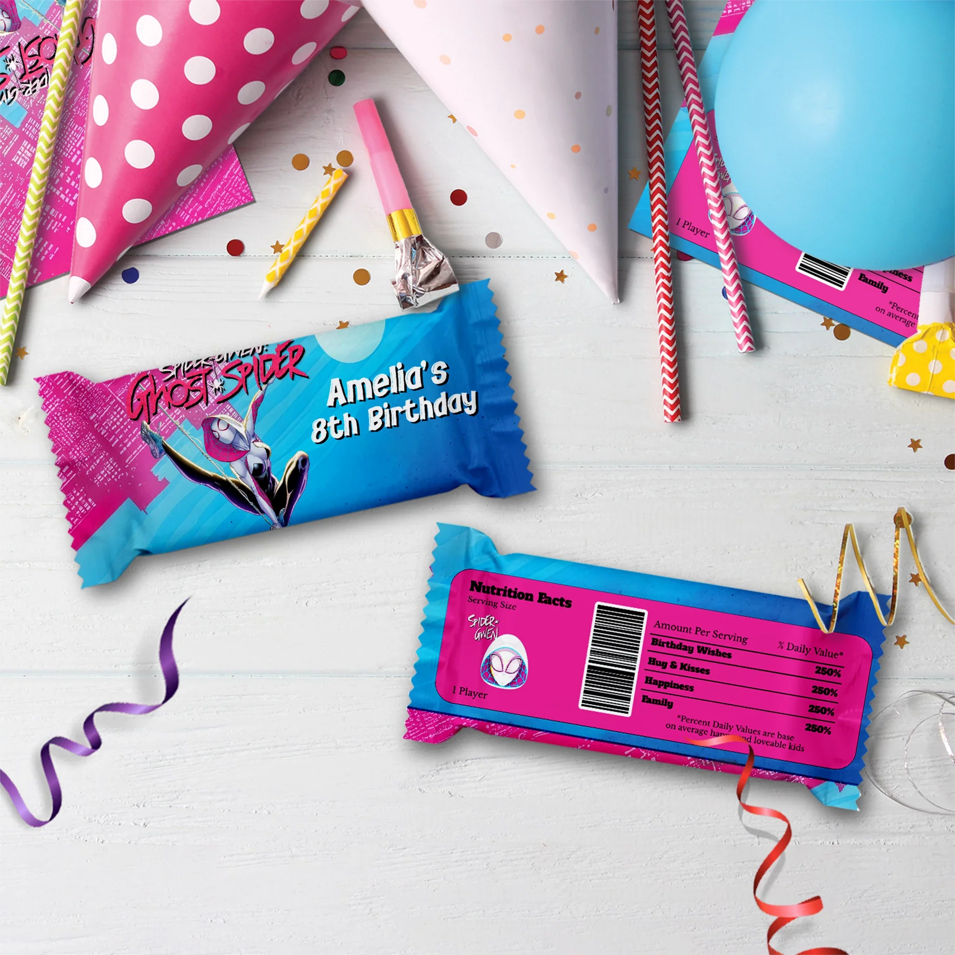 Spider-Woman Rice Krispies & Candy Bar Label Set – PartyDaz