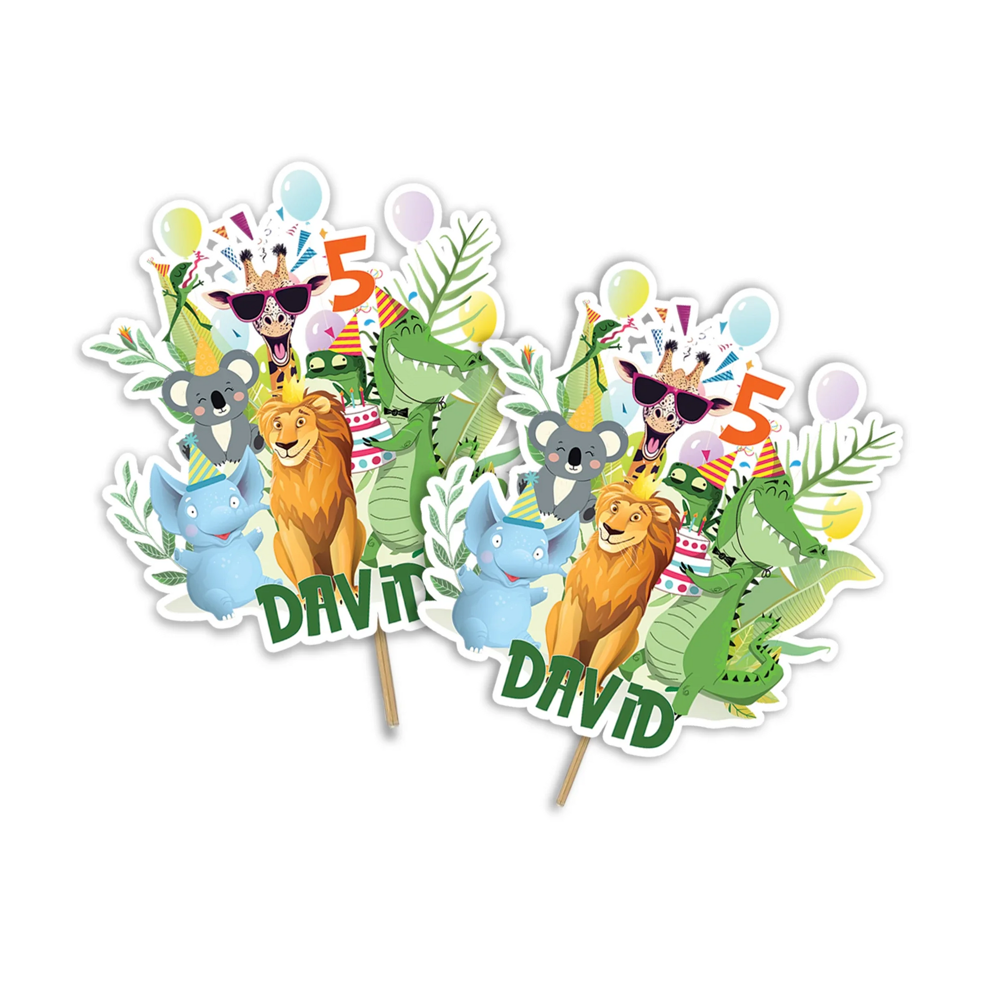 Zoo Party Personalized Cake Toppers Custom Design – PartyDaz