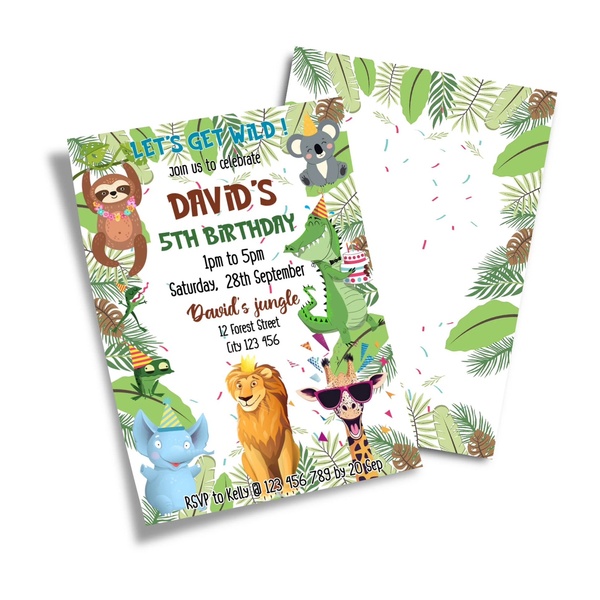 Zoo Party Personalized Birthday Card Invitations – PartyDaz