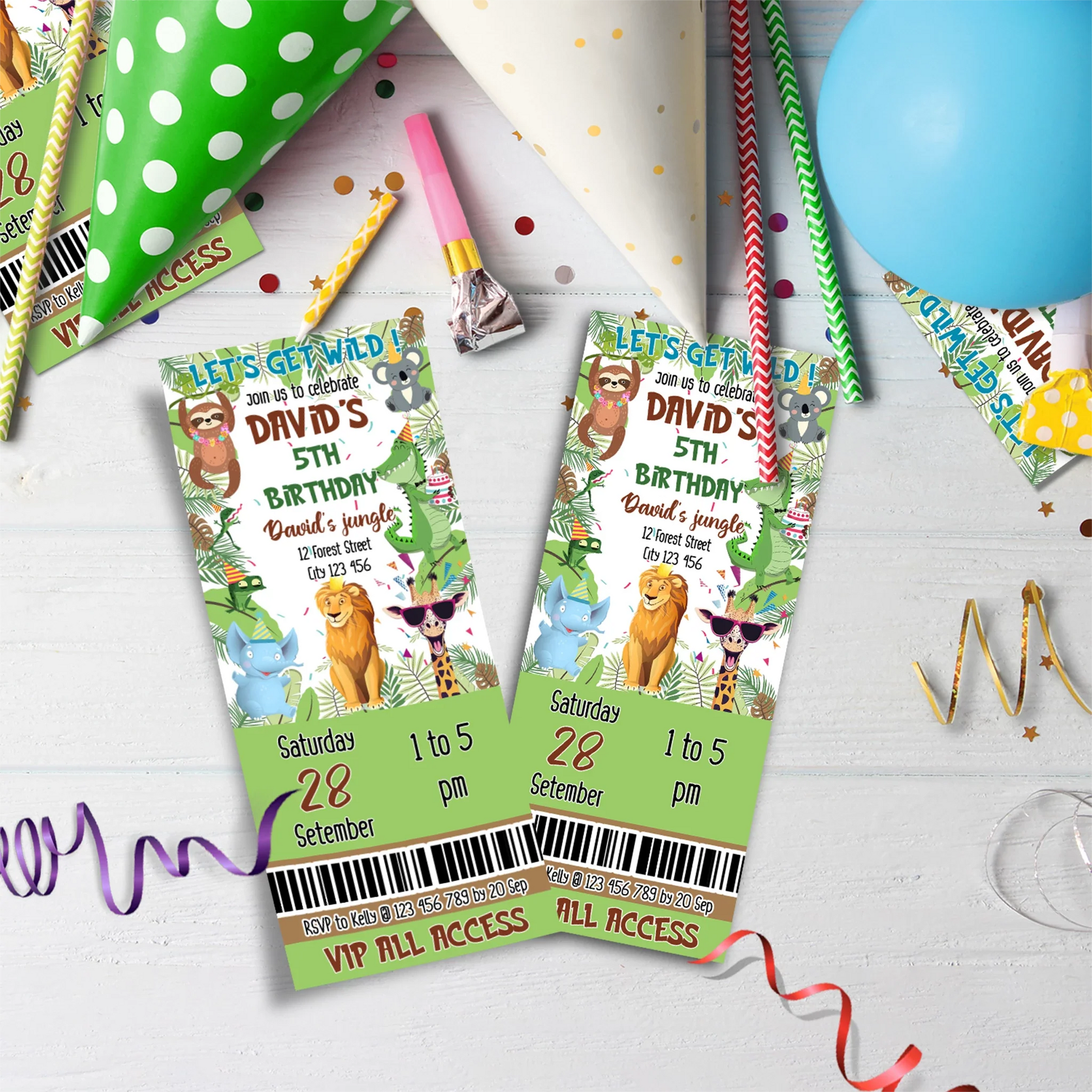 Zoo Party Personalized Birthday Ticket Invitations – PartyDaz