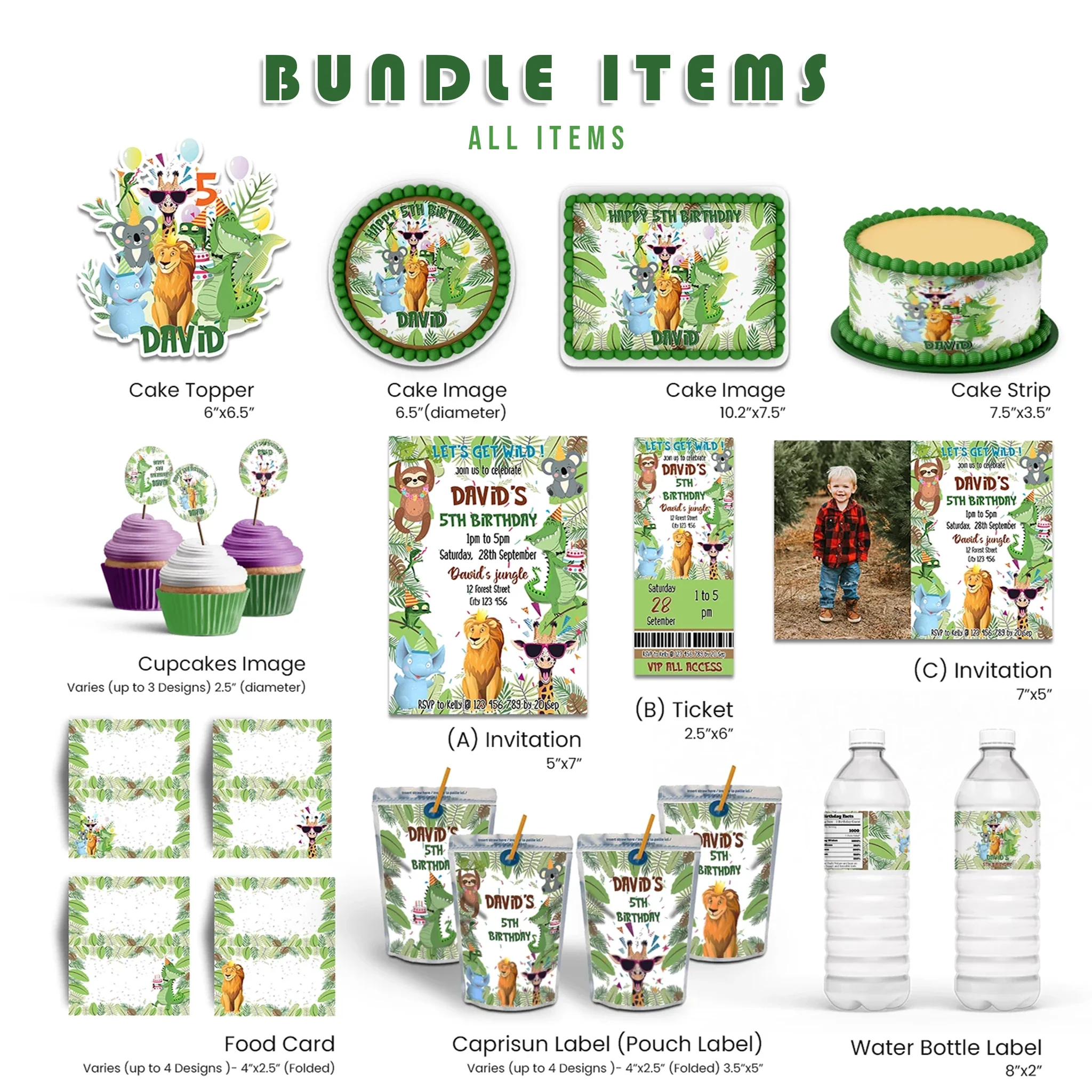 Zoo Party Personalized Party Pack Digital Template Bundle – PartyDaz