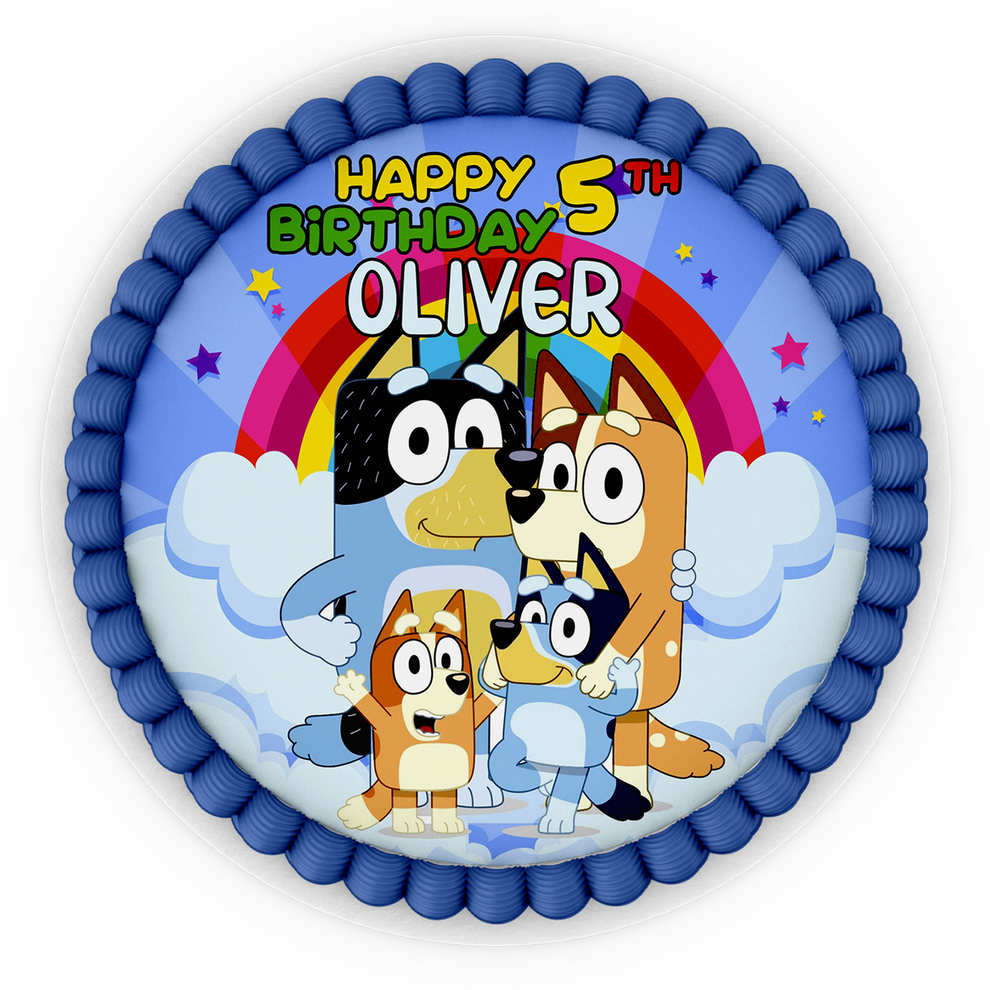 Round Bluey Personalized Cake Images : Make Your Party Memorable – PartyDaz