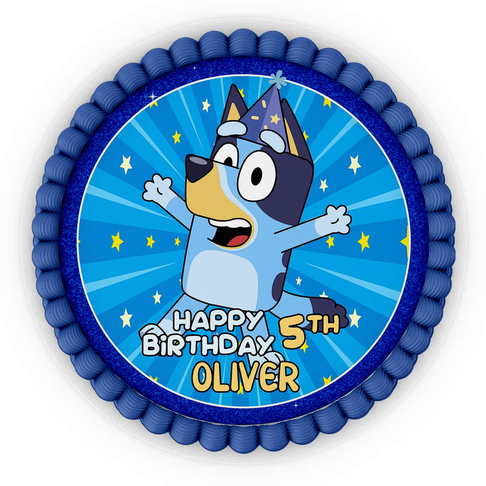 Round Bluey Personalized Cake Images : Make Your Party Memorable – PartyDaz