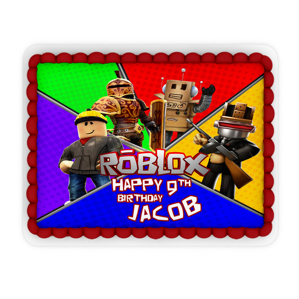 Rectangle Roblox Personalized Cake Images - Make Your Party Memorable ...