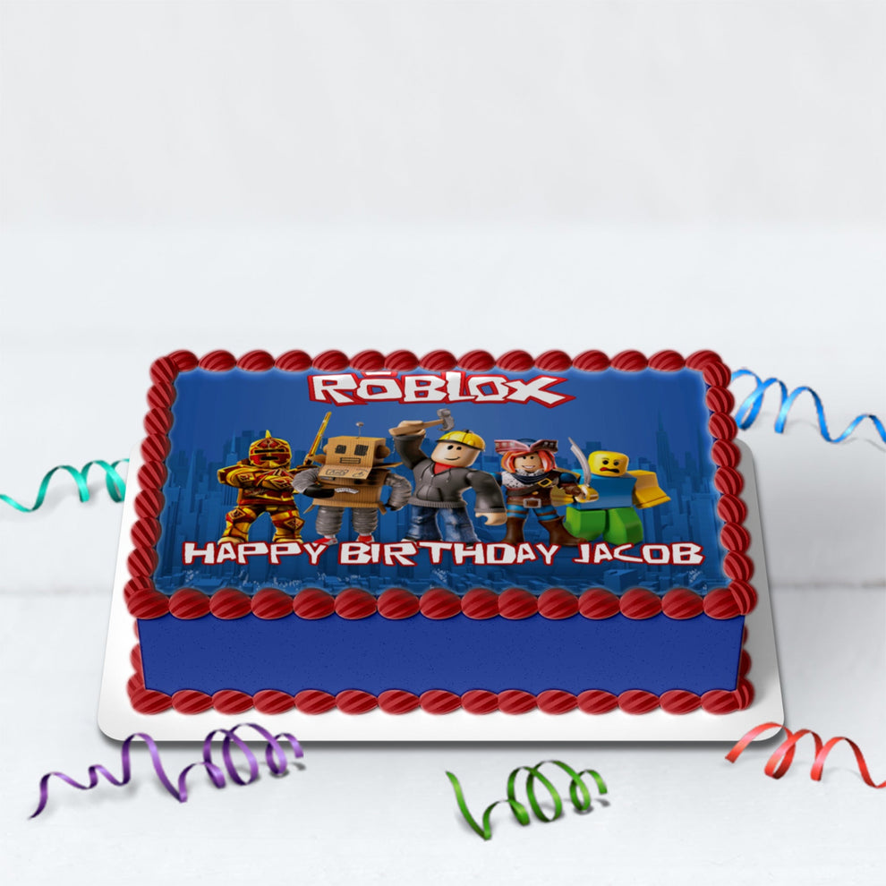Rectangle Roblox Personalized Cake Images - Make Your Party Memorable ...