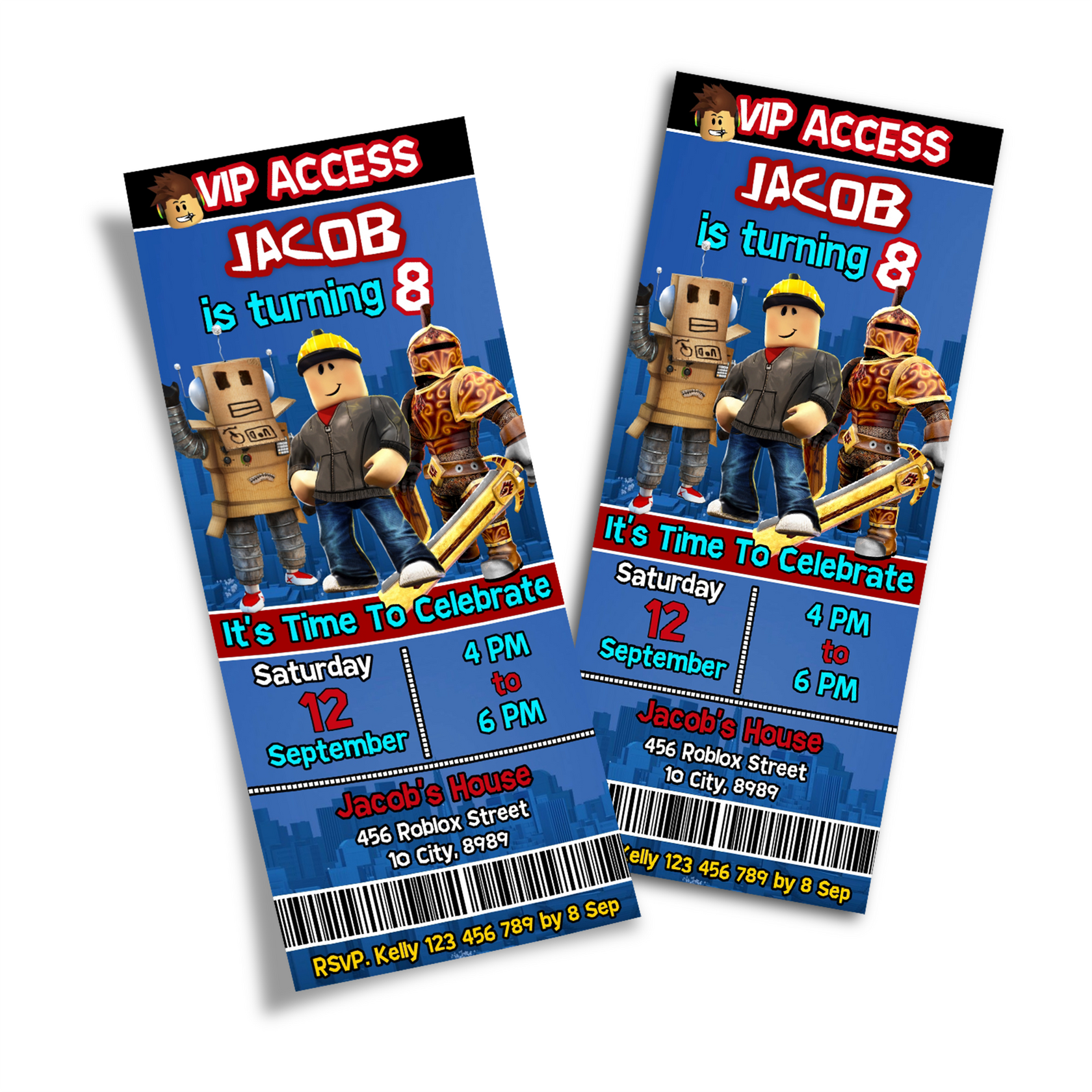 Roblox Personalized Birthday Ticket Invitations - Exciting Way to Invi ...