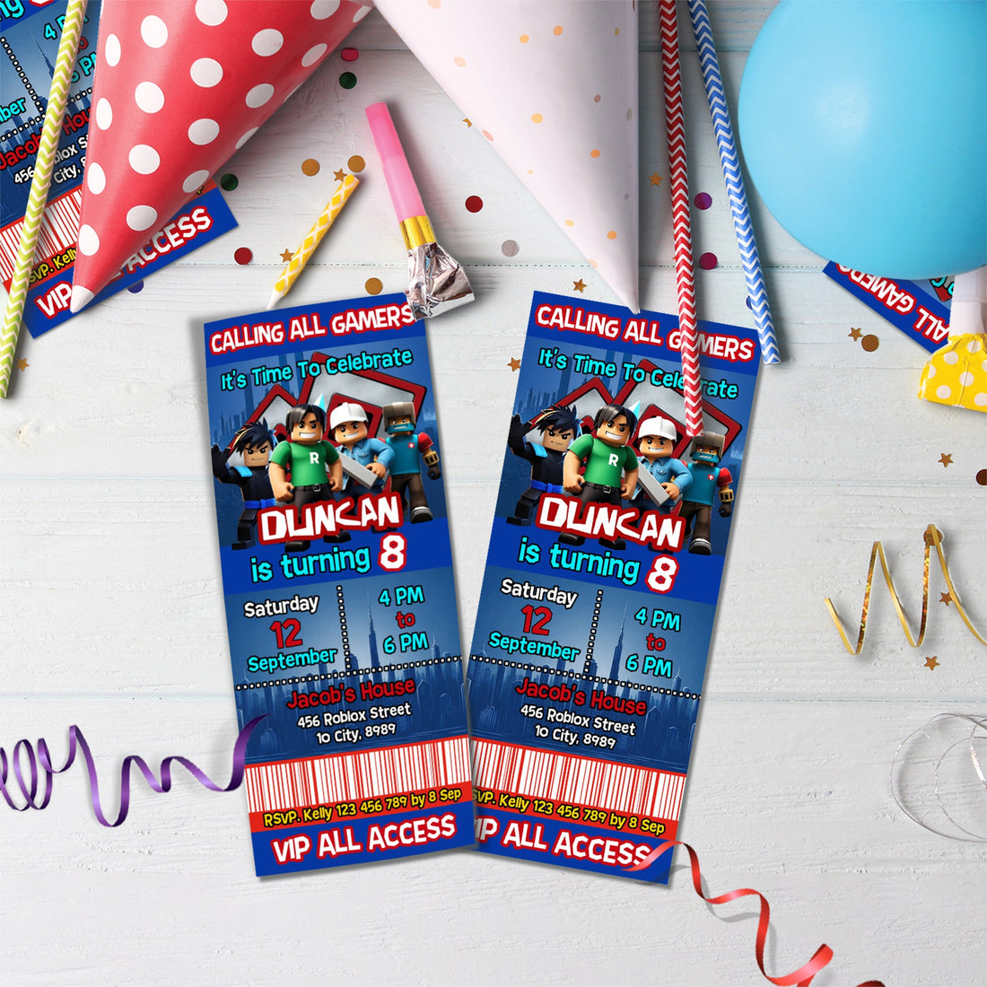 Give Your Guests a Ticket to Fun with Our Roblox Birthday Ticket Invit ...