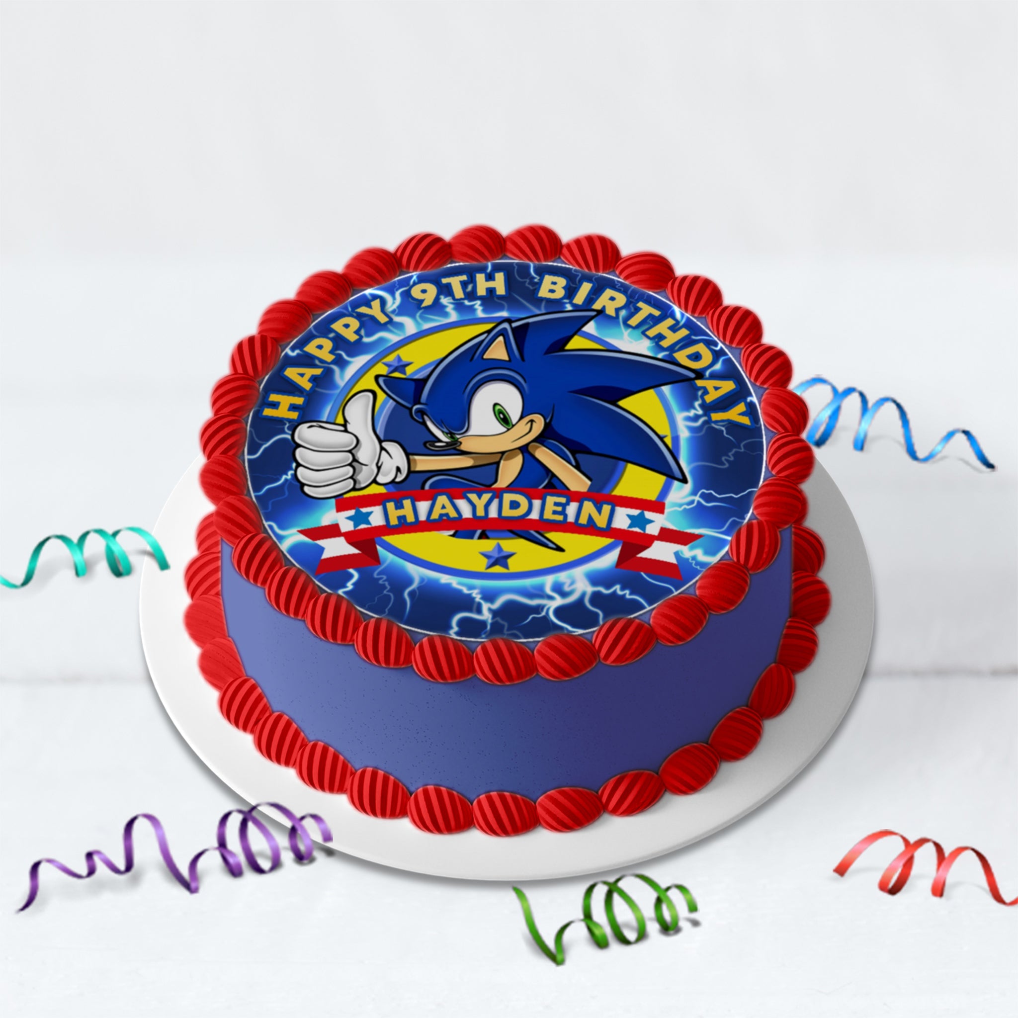 Make Your Cake Stand Out with Sonic The Hedgehog Personalized Round Ca ...