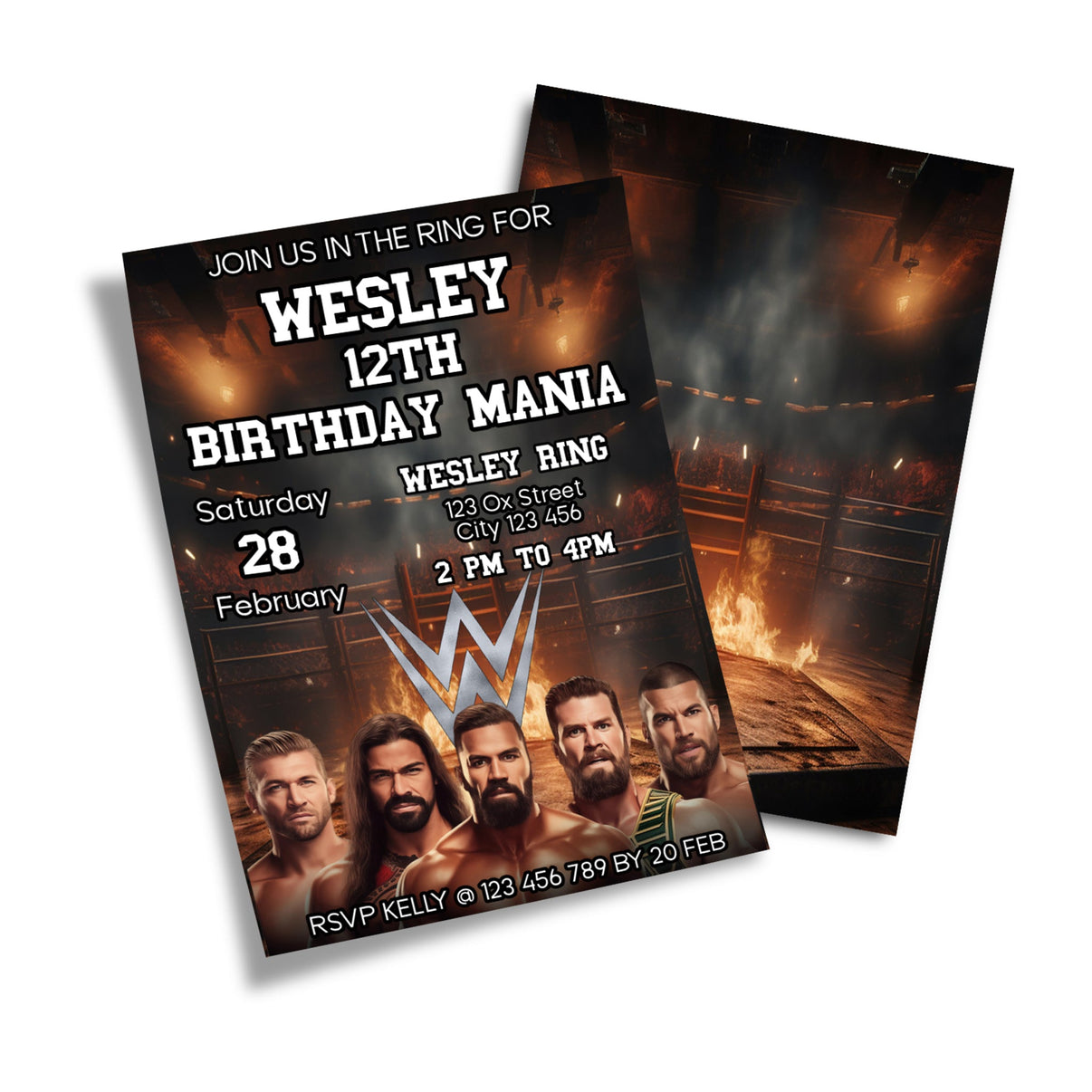 Personalized WWE WrestleMania Birthday Card Invitations - Invite Your ...