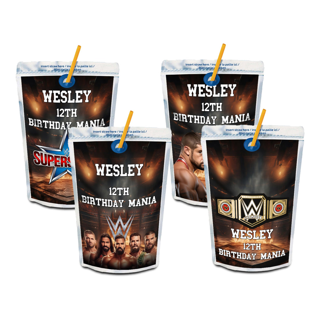 WWE WrestleMania Juice Pouch Label - Add a Wrestling Touch to Your Dri ...